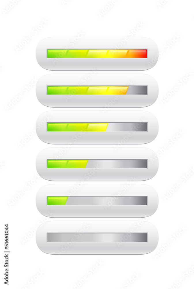 loading bar from green to red with segments Stock Illustration | Adobe ...