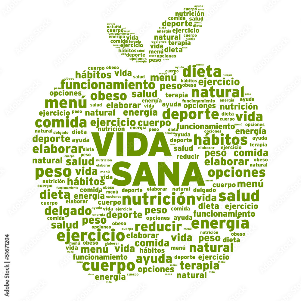 Healthy Living (In Spanish) Stock Vector | Adobe Stock