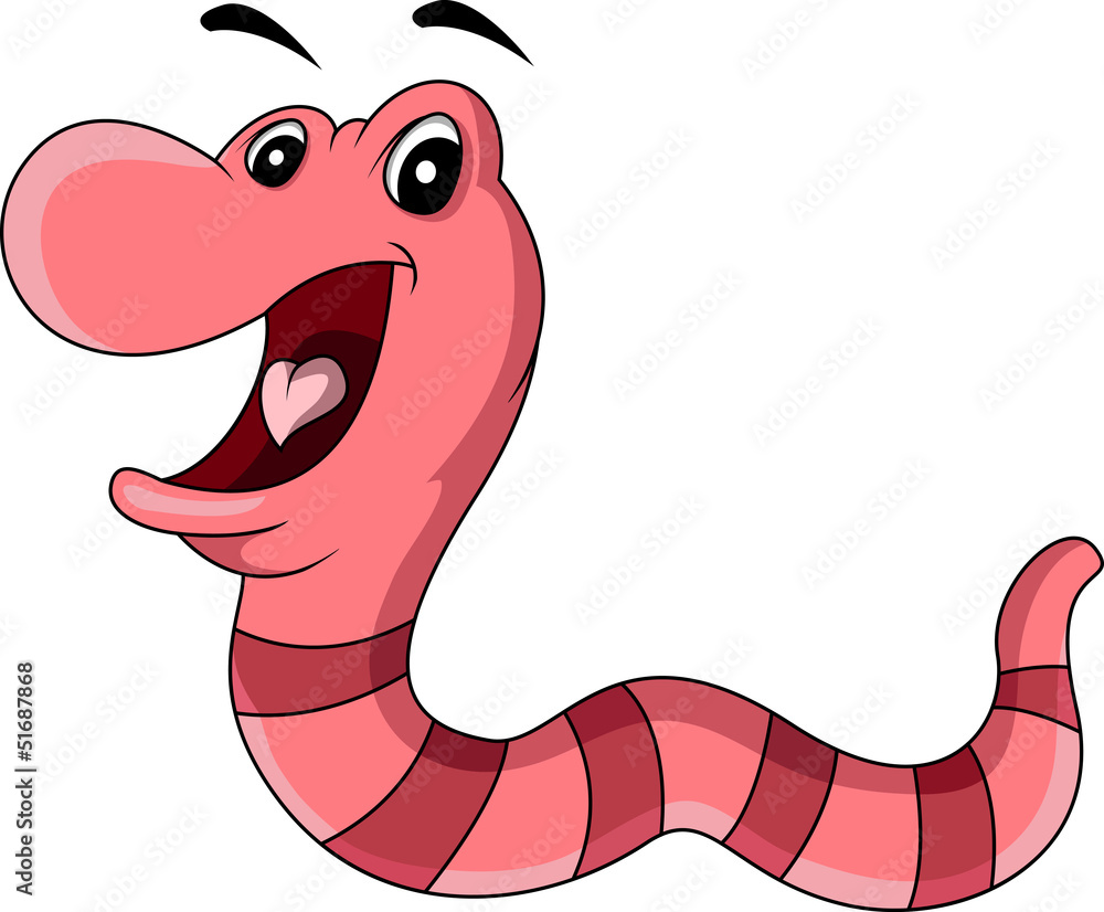 cartoon worm smiling Stock Vector | Adobe Stock