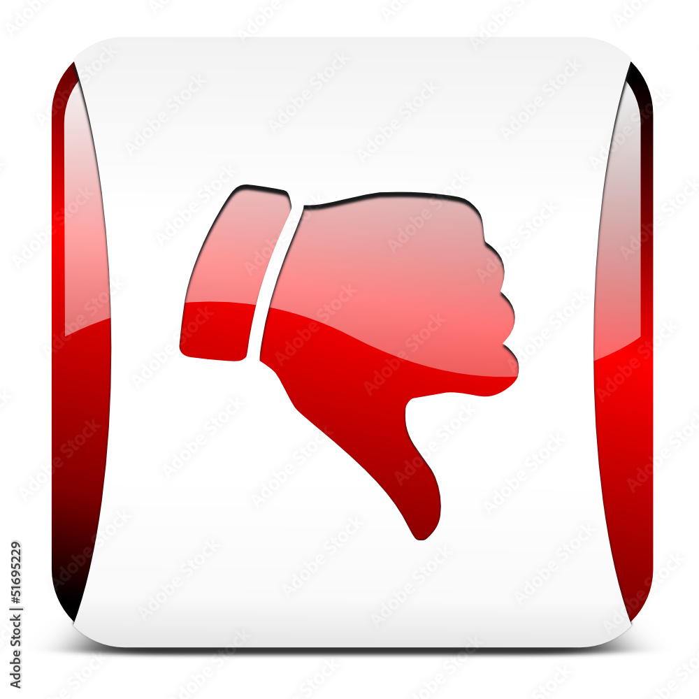 Daumen runter, button rot Stock Vector | Adobe Stock