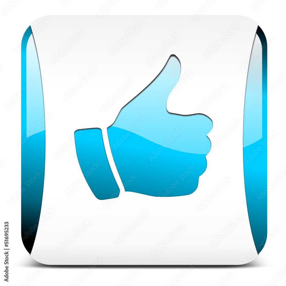 Daumen hoch, button blau Stock Vector | Adobe Stock