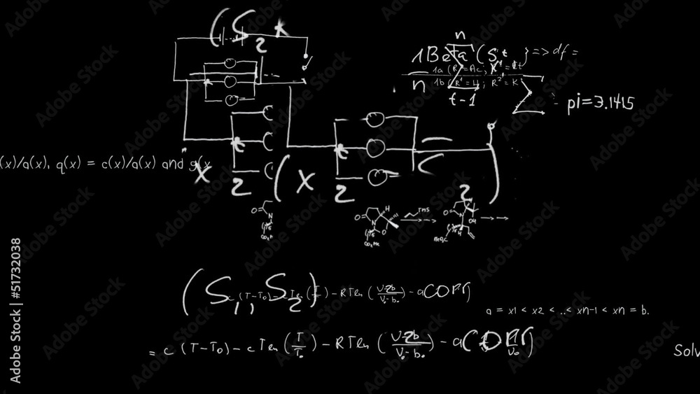Maths equations appearing on chalkboard and zooming in Stock Video ...