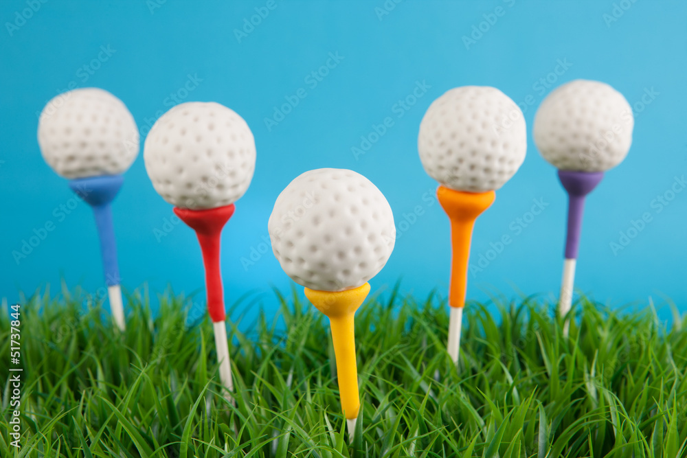 Golf ball cake pops Stock Photo | Adobe Stock