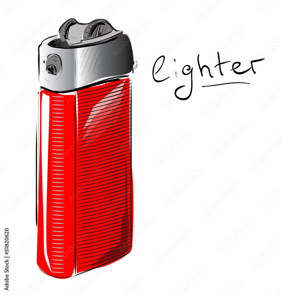 Lighter cartoon sketch vector illustration Stock Vector | Adobe Stock
