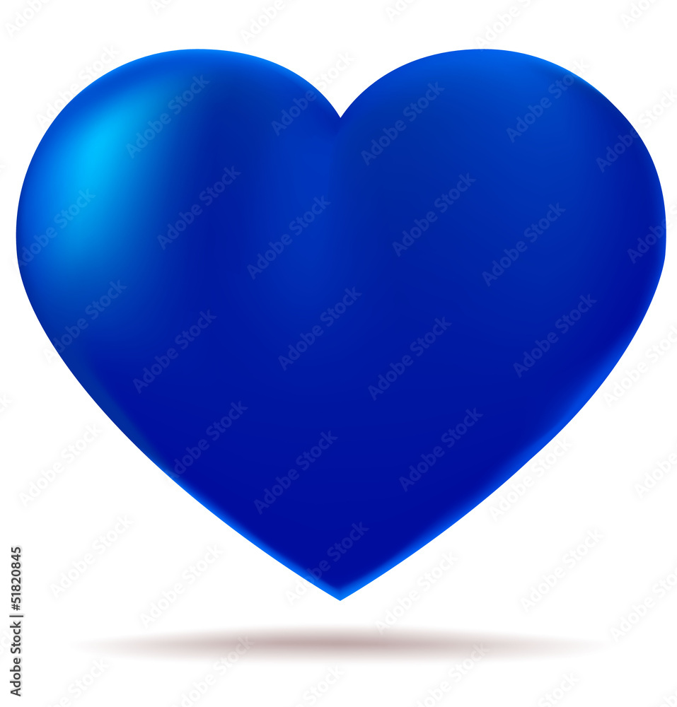 Blue glossy heart Stock Vector | Adobe Stock