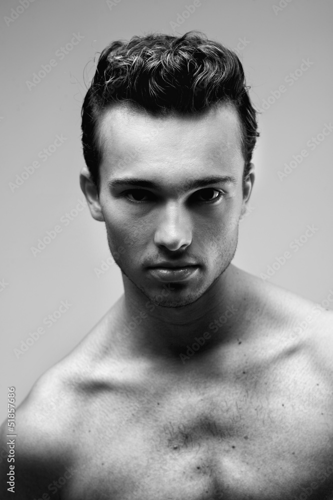 Sexy Male Model Posing Without Shirt Stock Photo | Adobe Stock