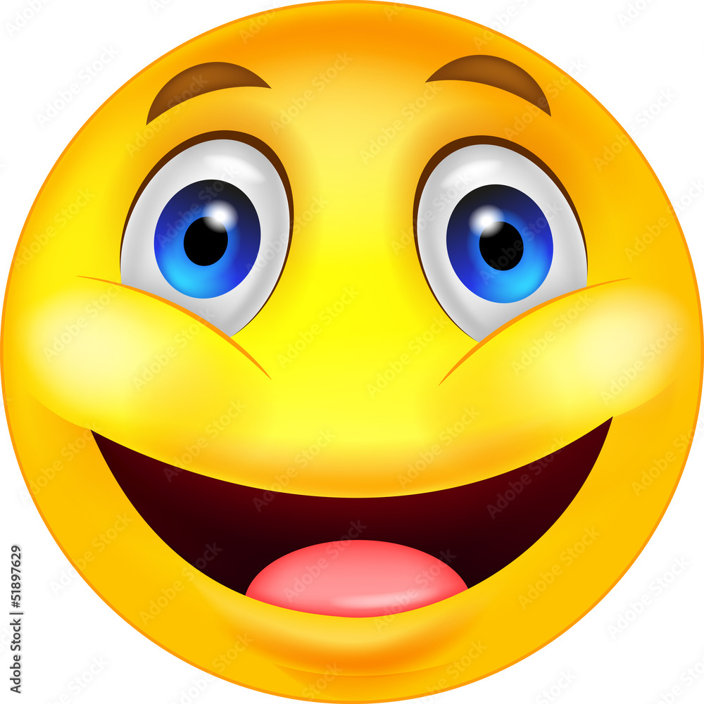 Happy smiley cartoon Stock Vector | Adobe Stock
