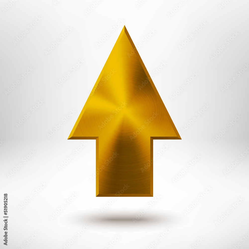 Up Arrow Sign with Gold Metal Texture Stock Vector | Adobe Stock