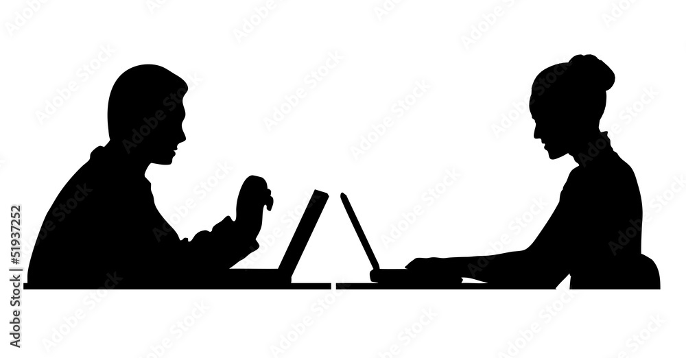 Person At Computer Silhouette