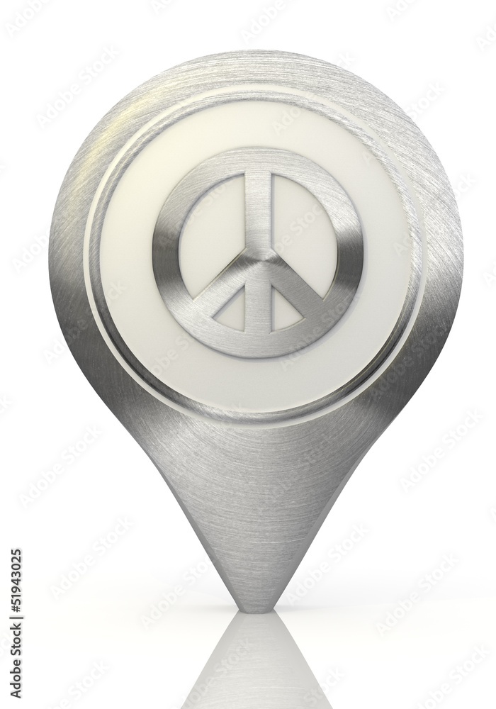 Illustration of a symbol footprint sign on a chrome map marker Stock ...