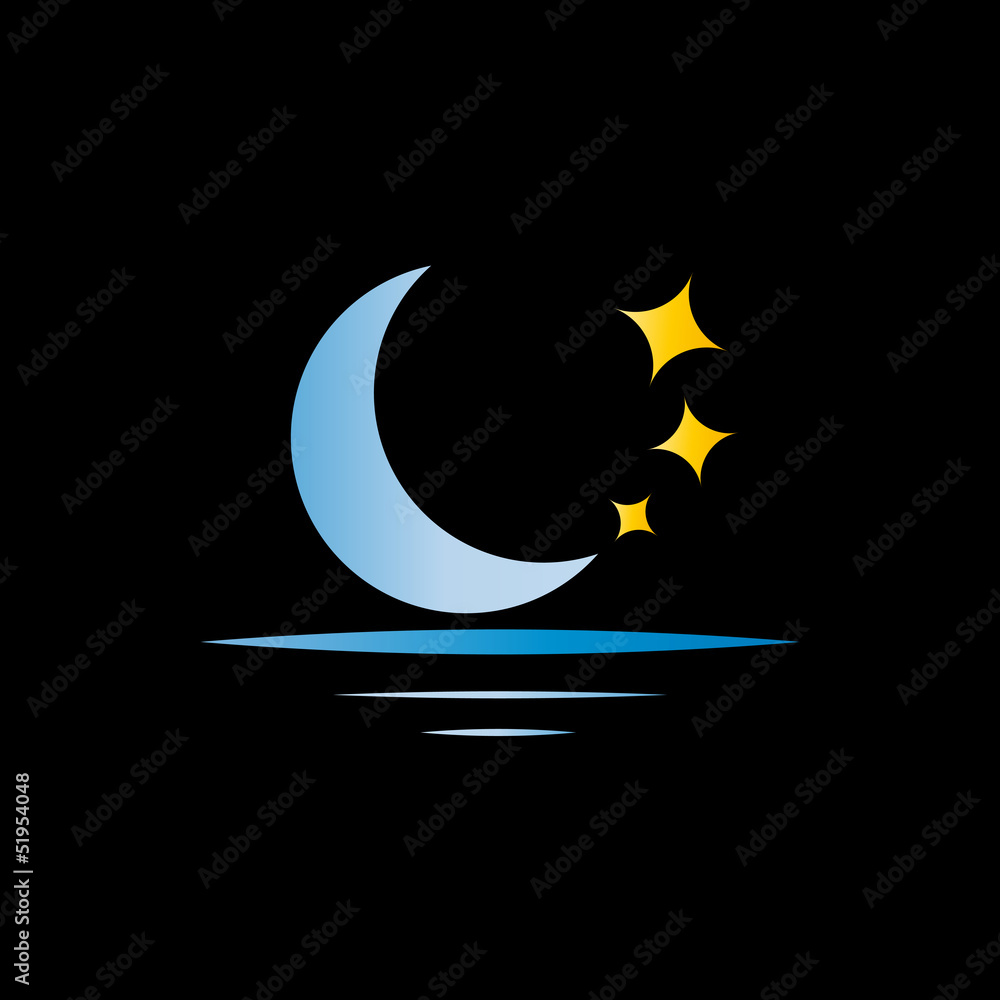 Vector Logo Moon and Stars Stock Vector | Adobe Stock