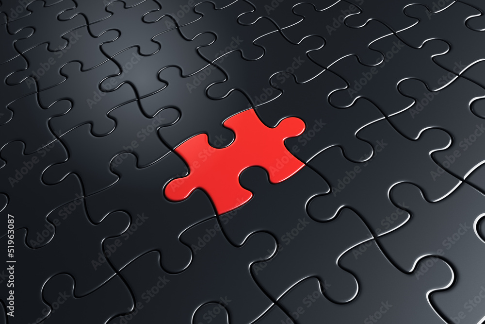 Black and red puzzle Stock Illustration | Adobe Stock