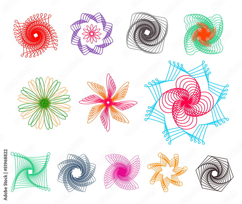 Spirograph patterns Stock Vector | Adobe Stock