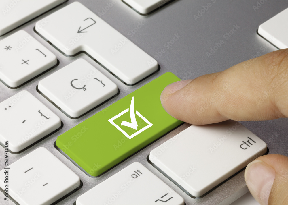 Check Mark Keyboard Stock Foto Adobe Stock