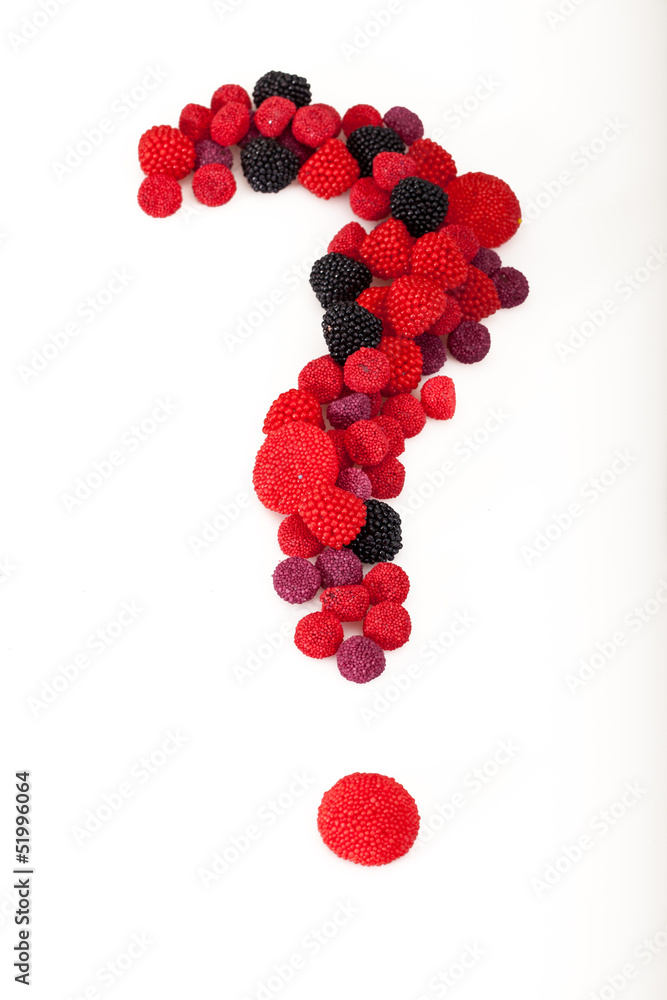 question mark made by candies Stock Photo | Adobe Stock