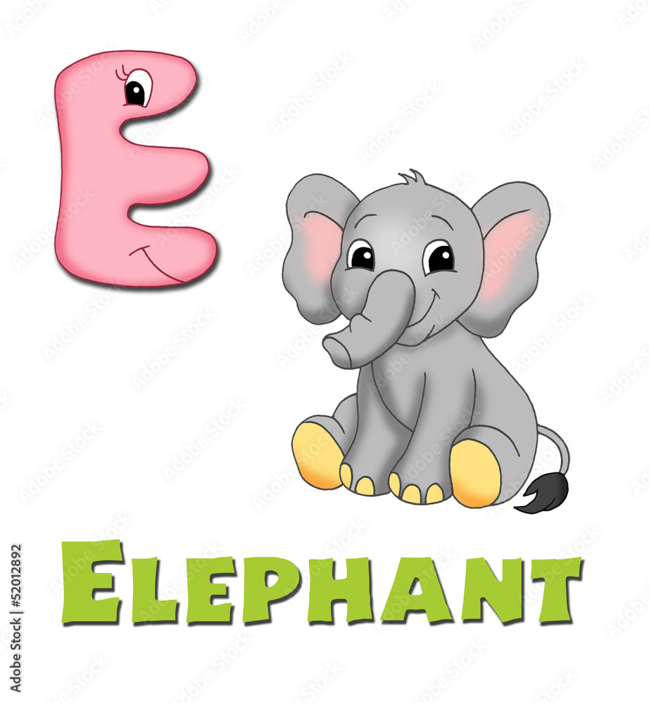 alfabeto, elefante Stock Illustration | Adobe Stock