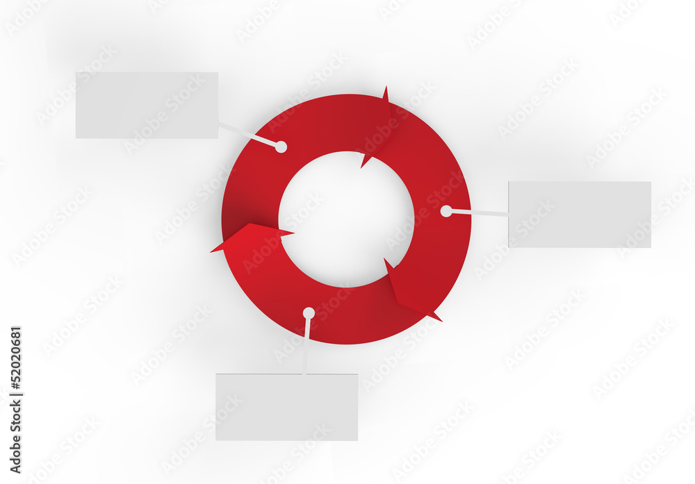 A red cycle of arrows with blank signs for making infographics Stock ...