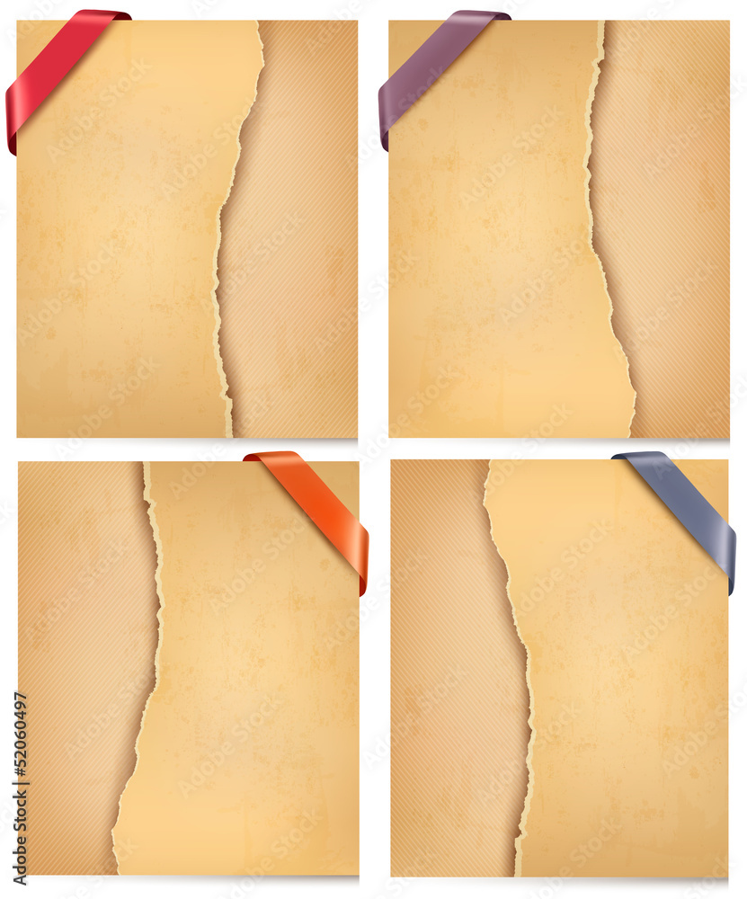 Vintage backgrounds with ripped old paper. Vector illustration. Stock ...