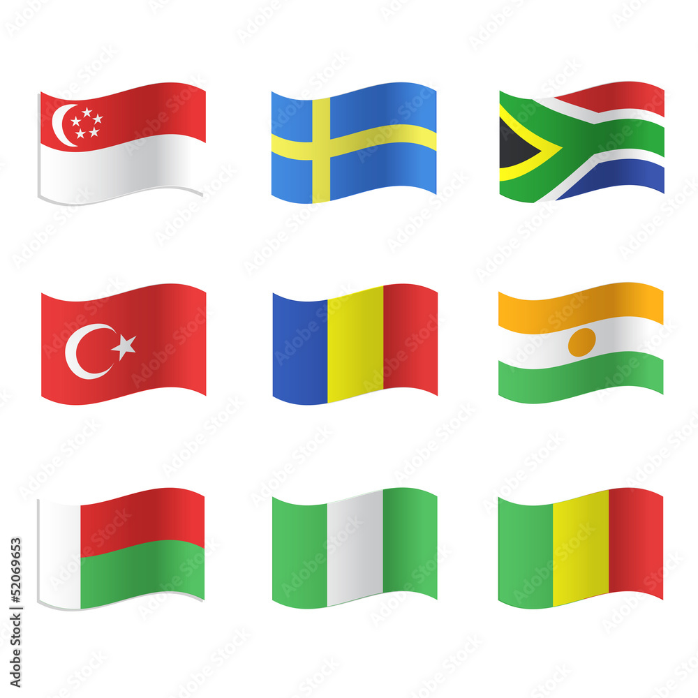 Collection of flags. Stock Vector | Adobe Stock