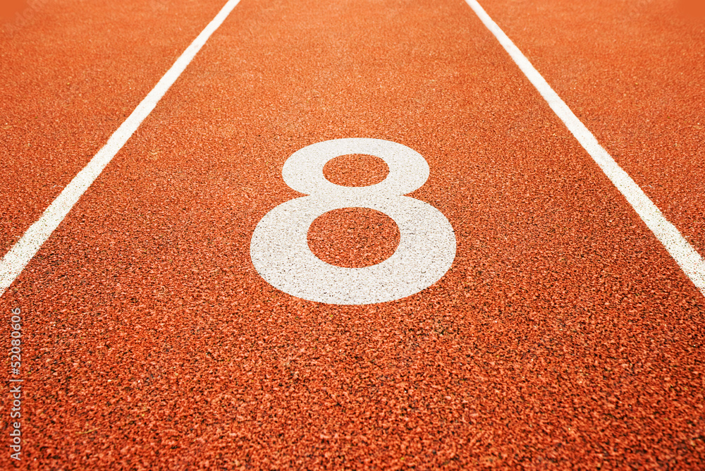 number eight on running track | Uwalls.co.uk