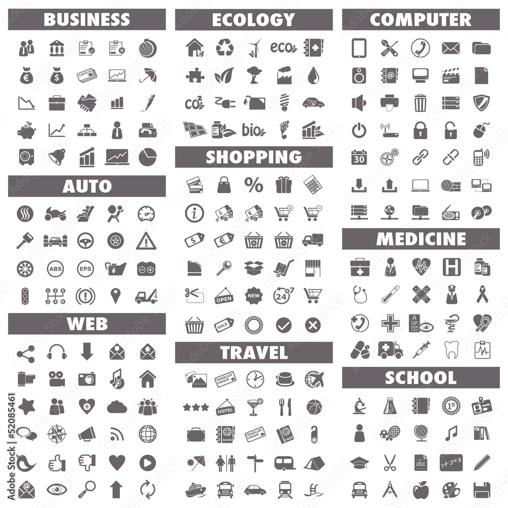 Basic icons set Stock-Vektorgrafik | Adobe Stock