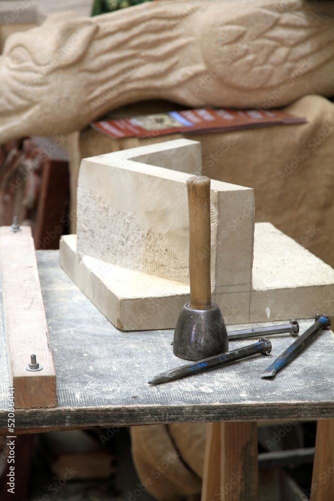 Stone tools, Medieval market,Teruel,Spain Stock Photo | Adobe Stock