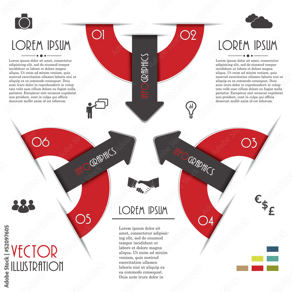 Modern Infographics template with numbers. Vector illustration. Stock ...