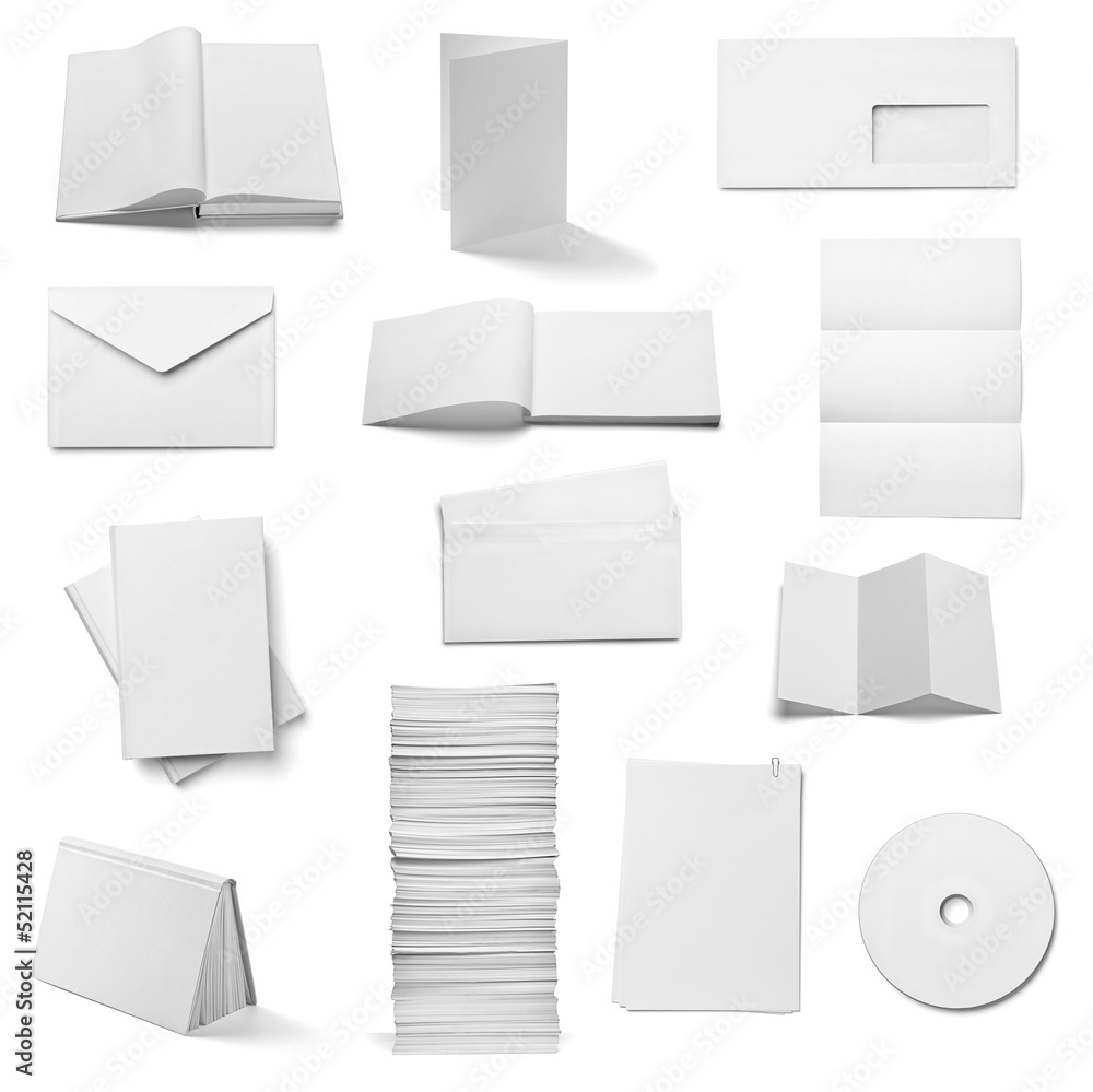 leaflet notebook textbook envelope blank paper template book Stock ...