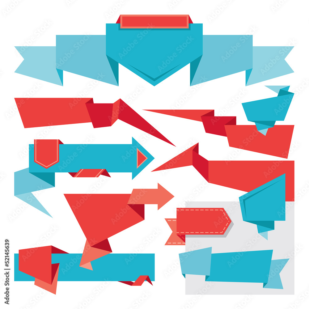 Origami Banners Set Stock Vector | Adobe Stock