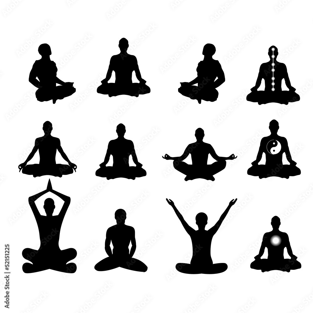 Vector illustration Basic meditation Poses Stock Vector | Adobe Stock