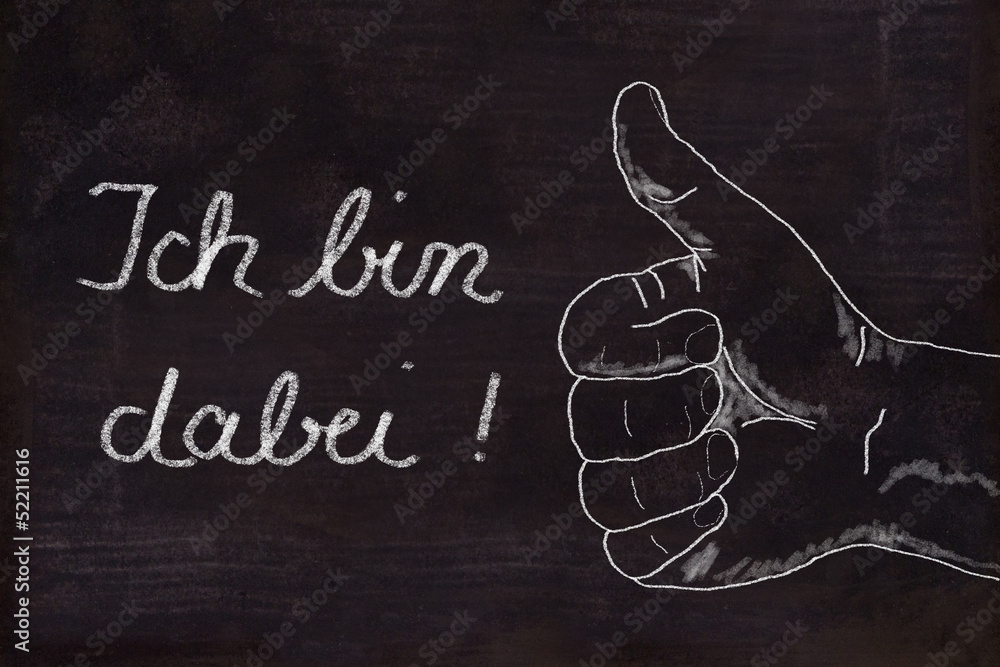 Hintergrund, Schultafel, Zeichnung, Daumen hoch, Ich bin dabei Stock ...