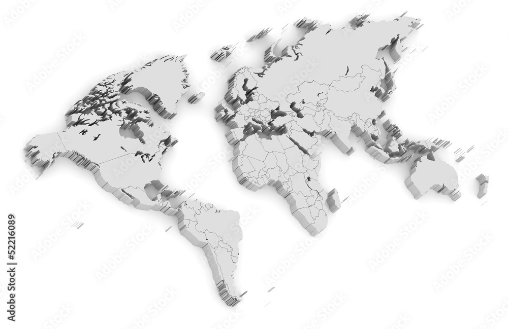 3d world map isolated Stock Illustration | Adobe Stock