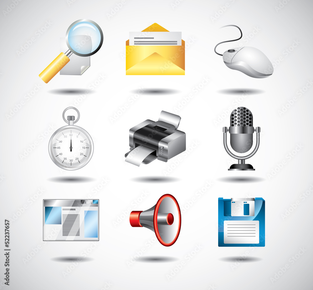 computer system icons detailed vector set Stock Vector | Adobe Stock