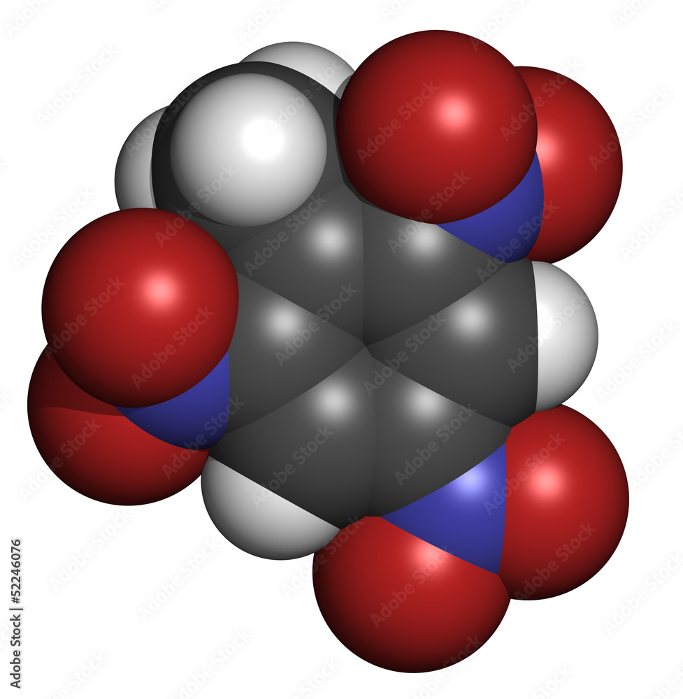 Trinitrotoluene (TNT) explosive molecule, chemical structure Stock ...