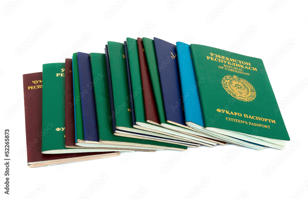 Different foreign passports on white background Stock Photo | Adobe Stock