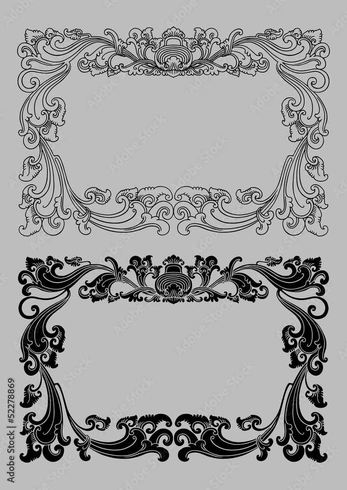 Balinese Frame Ornament 2a Stock Vector | Adobe Stock