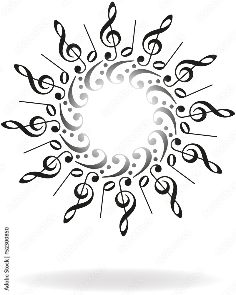 Music Sun Clef ( Musik Sonne Notenschlüssel ) Stock-Vektorgrafik ...