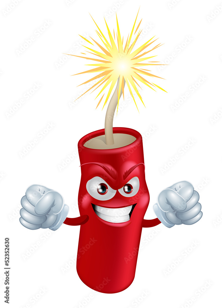 Angry cartoon firecracker Stock Vector | Adobe Stock