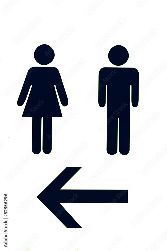 Toilet Sign with left arrow Stock Illustration | Adobe Stock