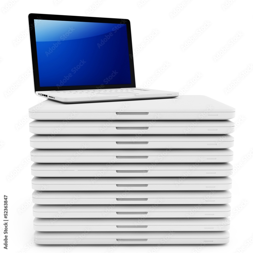 3d stack of Laptops Stock Illustration | Adobe Stock