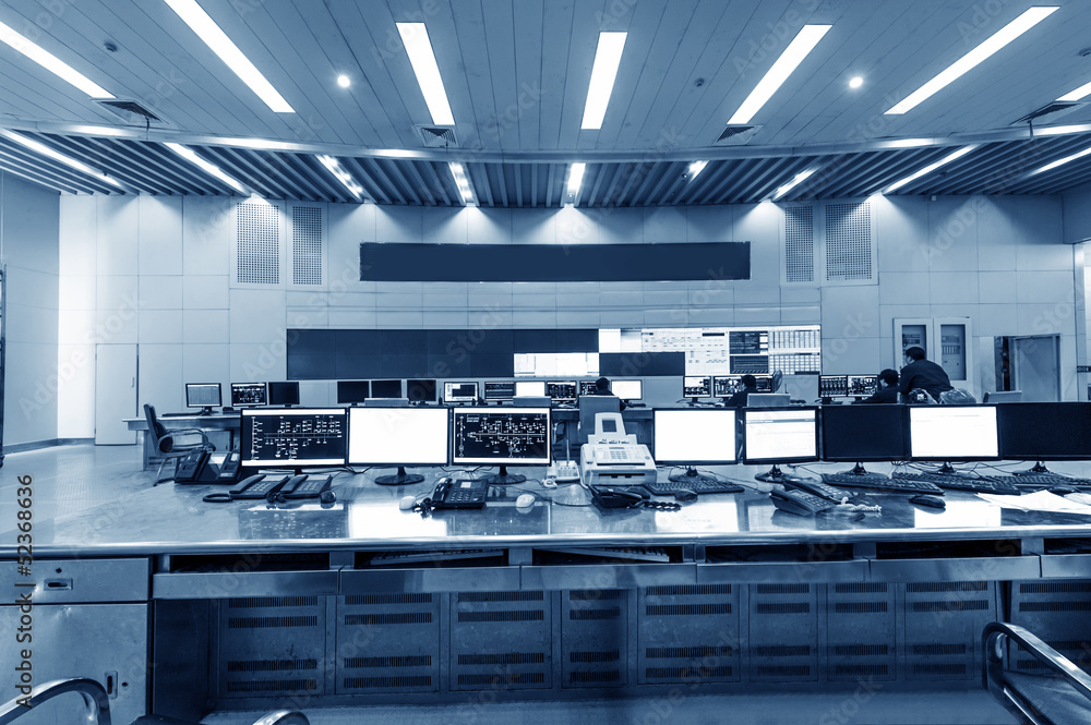 developed technology inside the railway control room Stock Photo ...