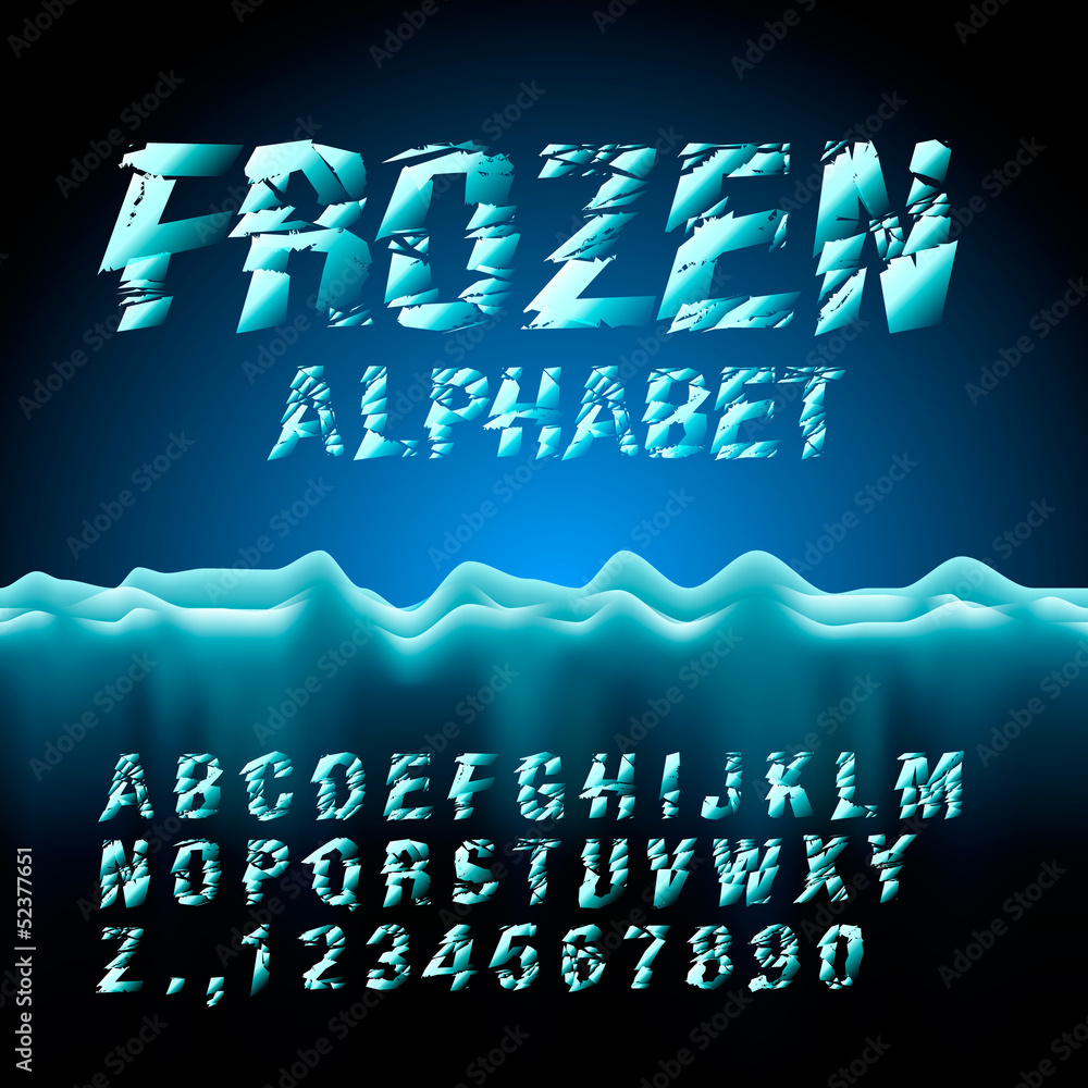 Ice font collection, vector Eps10 illustration. Stock Vector | Adobe Stock