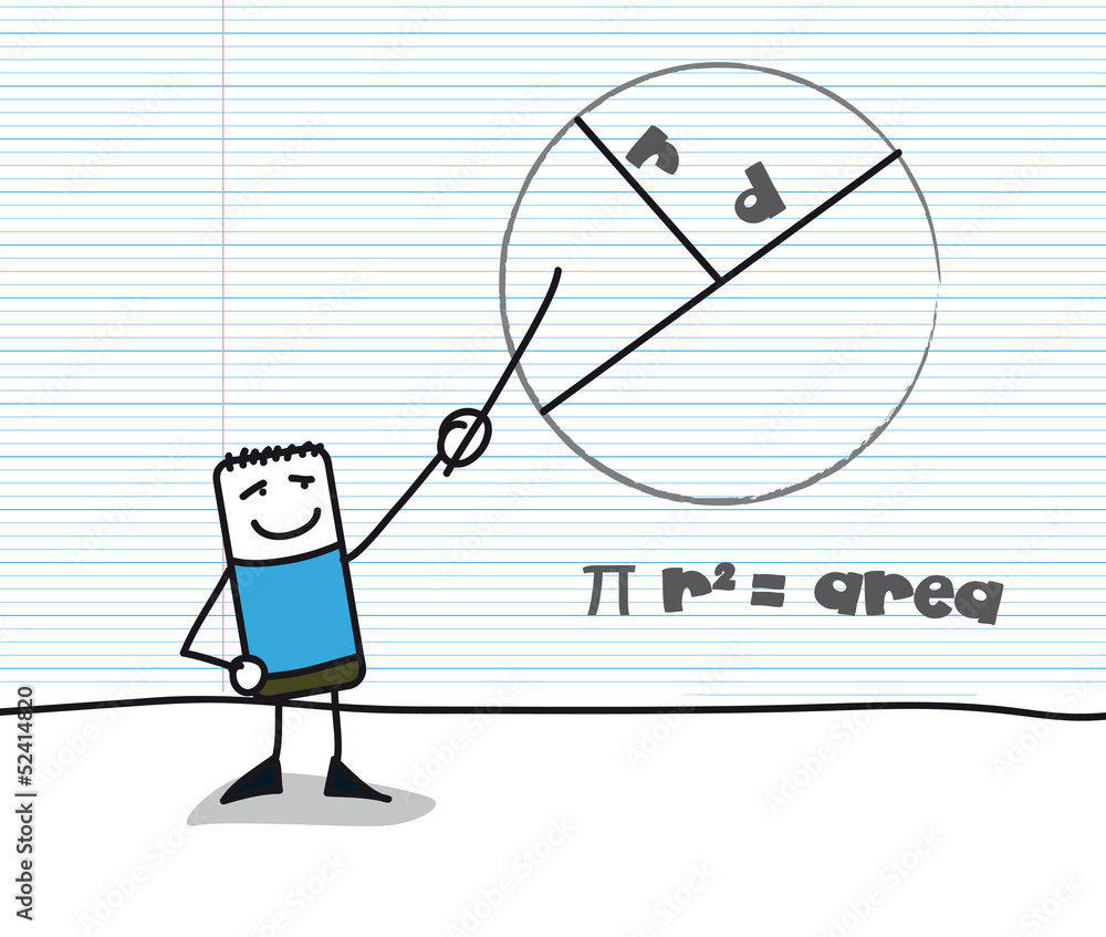 Geometry : calculating the area of a circle Stock Vector | Adobe Stock