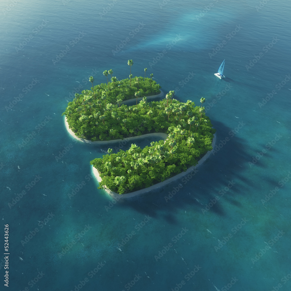 Island Alphabet. Paradise tropical island in form of letter S Stock ...