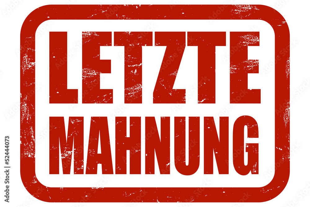 Grunge Stempel rot MAHNUNG Stock-Illustration | Adobe Stock
