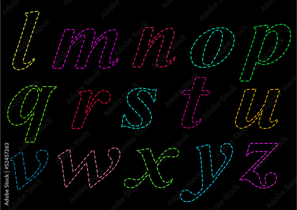 Sketch stitch alphabet Stock Vector | Adobe Stock