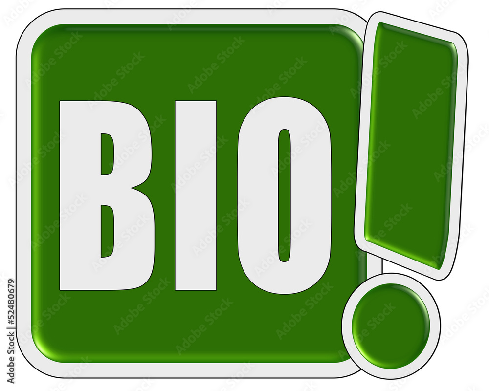!-Schild grün quad BIO Stock-Illustration | Adobe Stock