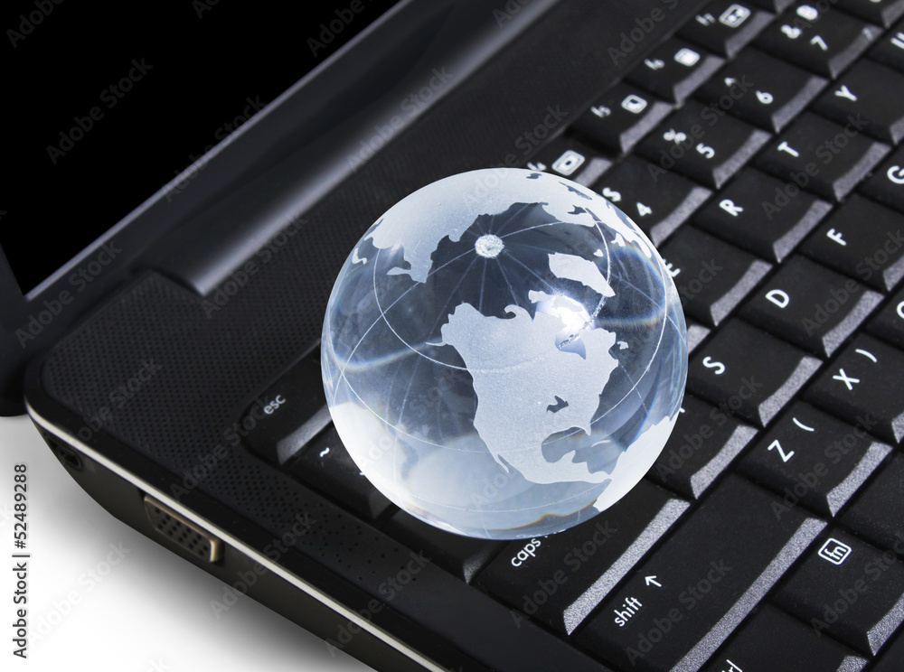 Globe on a keyboard Stock Photo | Adobe Stock