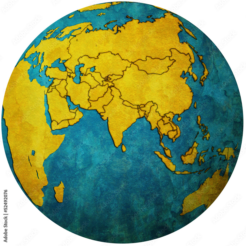 political map of asia on globe map Stock Illustration | Adobe Stock