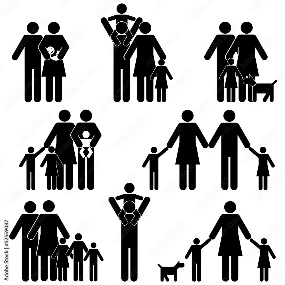Family icon set Stock Vector | Adobe Stock
